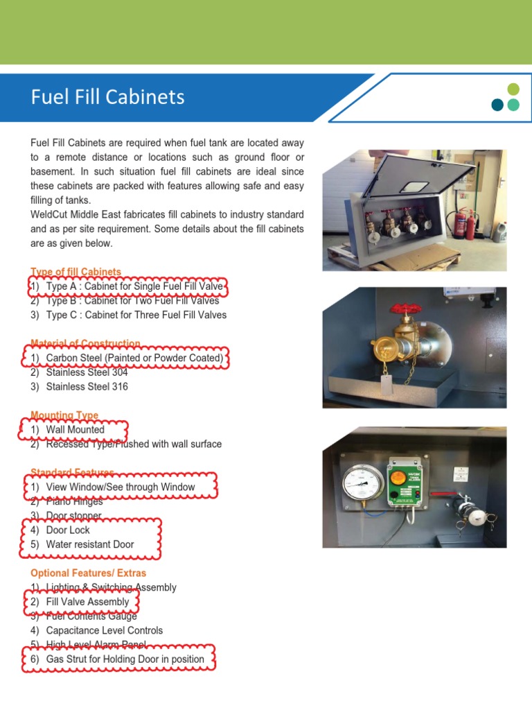 Fuel Fill Cabinet Details | PDF | Valve | Door