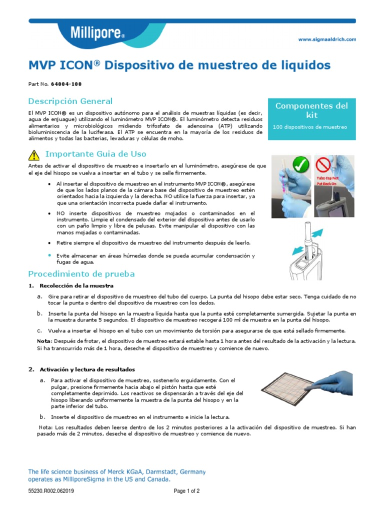 MVP ICON ATP Hisopos para Liquidos (64004-100) | PDF