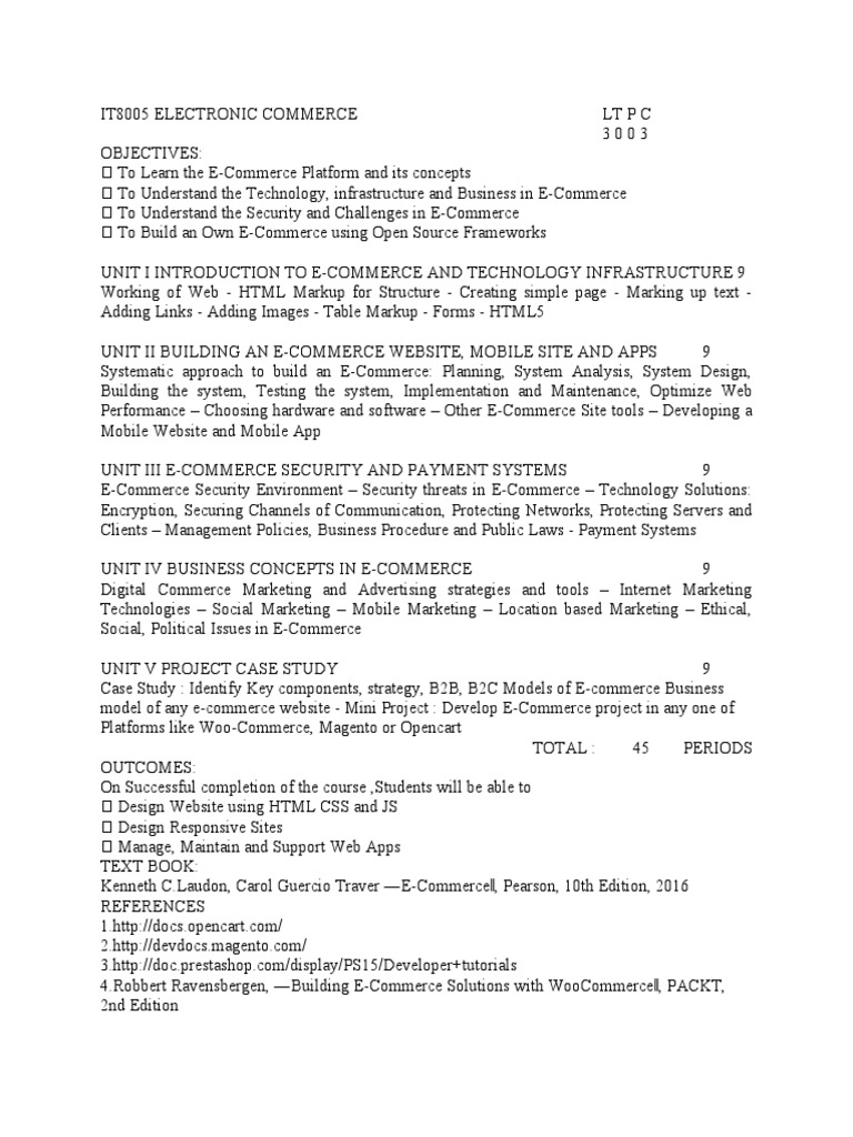 It8005 Electronic Commerce | PDF | E Commerce | Internet & Web
