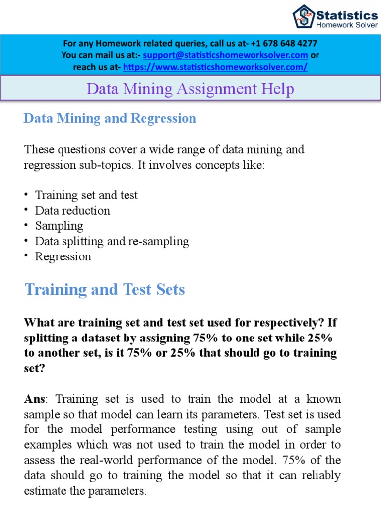 Data Mining Assignment Help | Download Free PDF | Regression Analysis | Dependent And ...