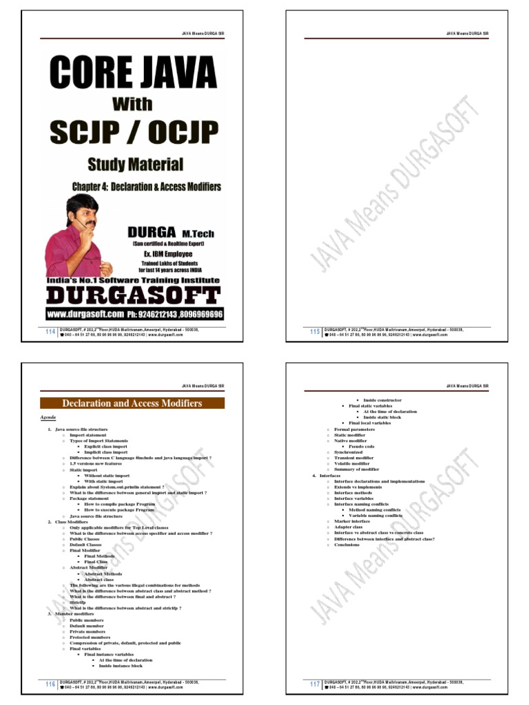 4 Declaration And Access Modifiers Pdf Class Computer Programming