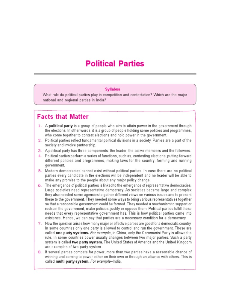 2 Political Parties Pdf Political Parties Political Ideologies