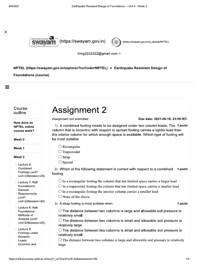 Earthquake Resistant Design of Foundations - Unit 4 - Week 2 | PDF