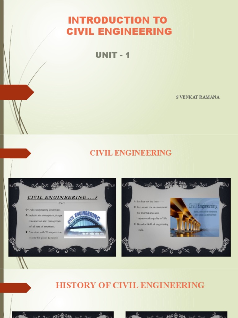 Introduction To Civil Engineering: Unit - 1 | Download Free PDF | Civil ...
