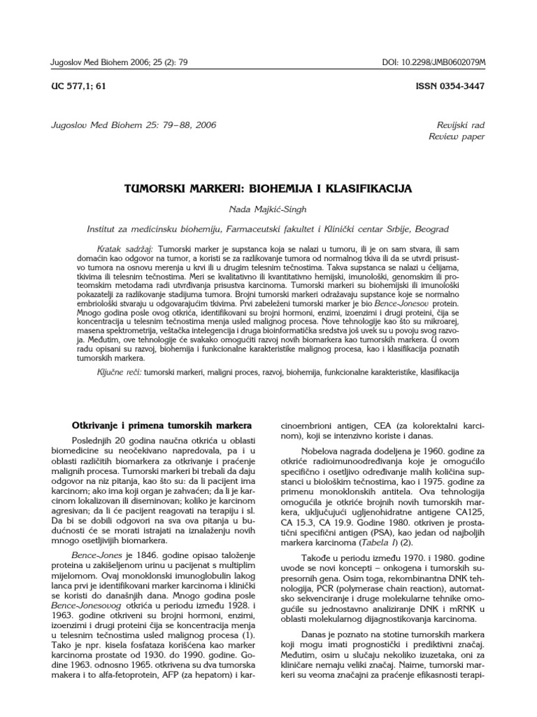 Tumorski Markeri | PDF