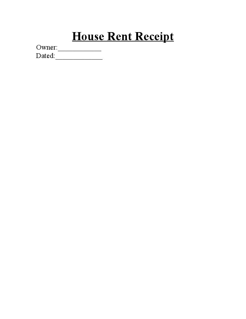 House Rent Receipt Template | PDF