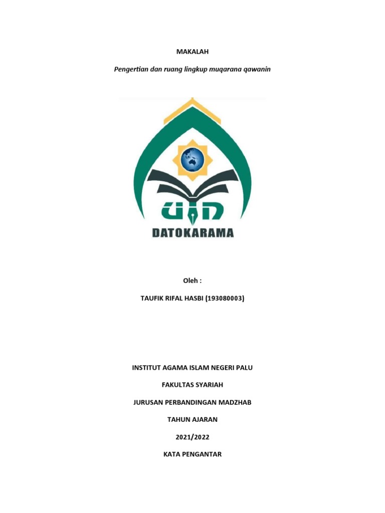 Pengertian Muqarana Qawanin dalam Hukum | PDF | Agama & Spiritualitas