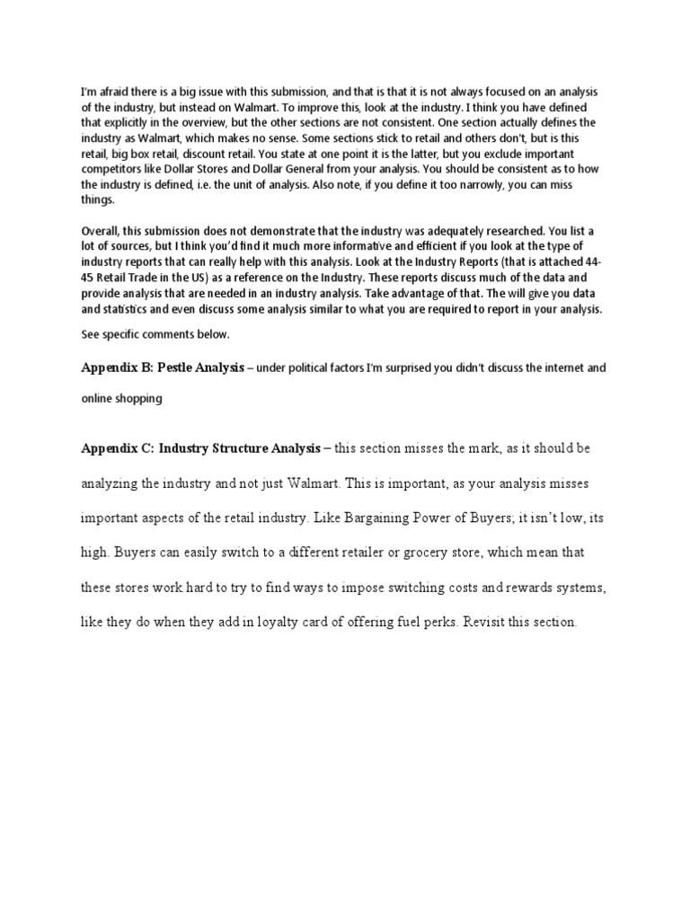 Appendix B: Pestle Analysis | PDF | Retail | Walmart
