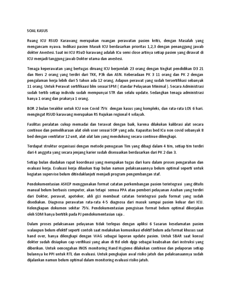 Soal Kasus Ruang Icu | PDF