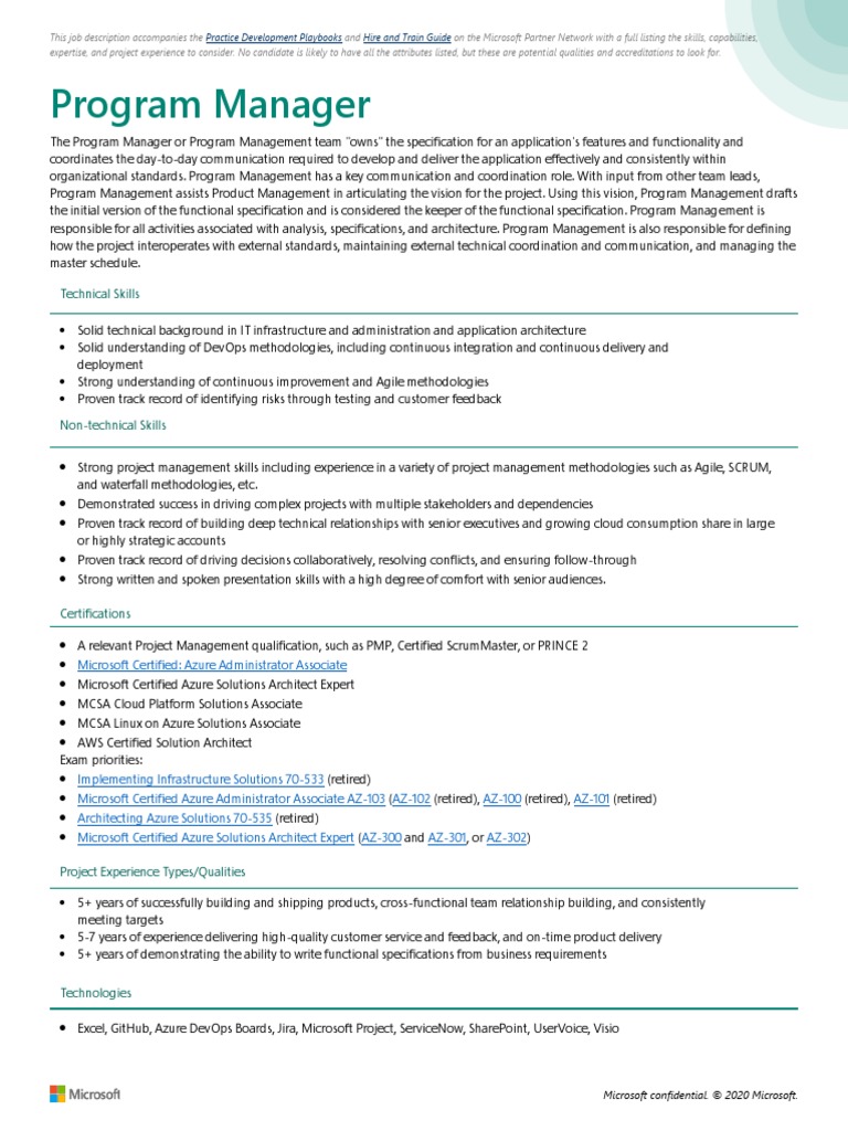 Program Manager | PDF | Computing | Business