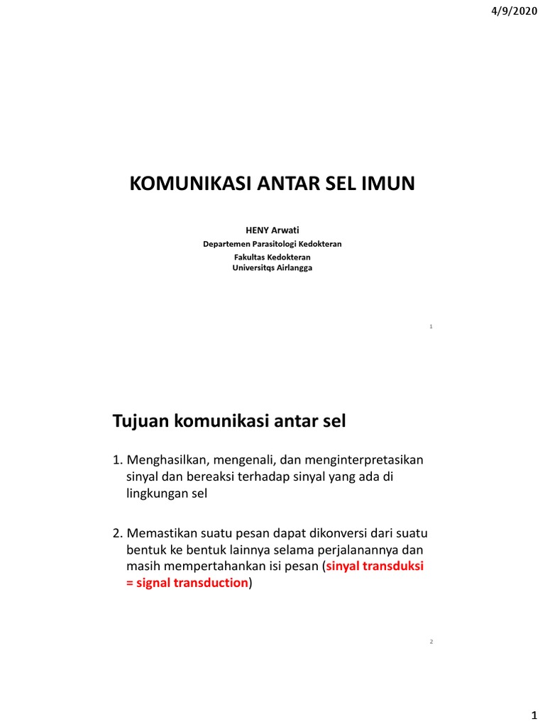 Komunikasi Antar Sel Imun | PDF