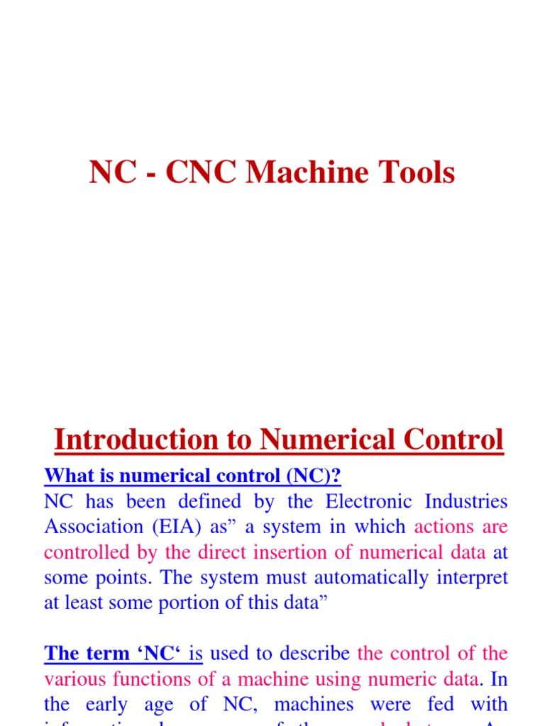 NC and CNC Machine Tools Overview | PDF | Numerical Control | Cartesian ...