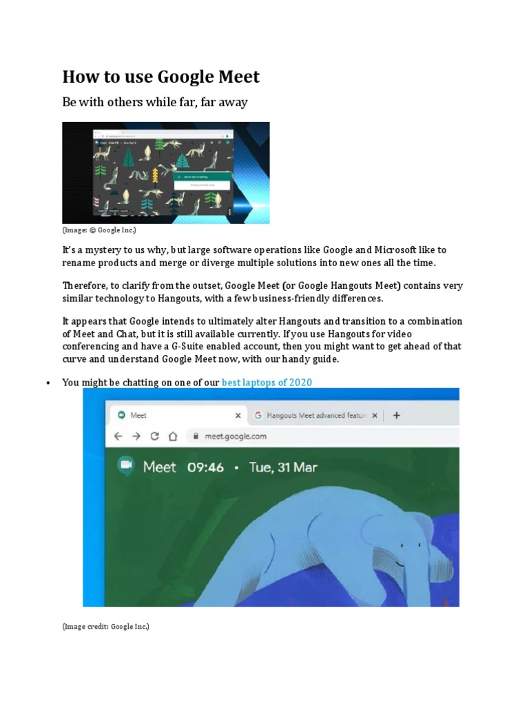 How To Use Google Meet | PDF | Mobile App | Android (Operating System)