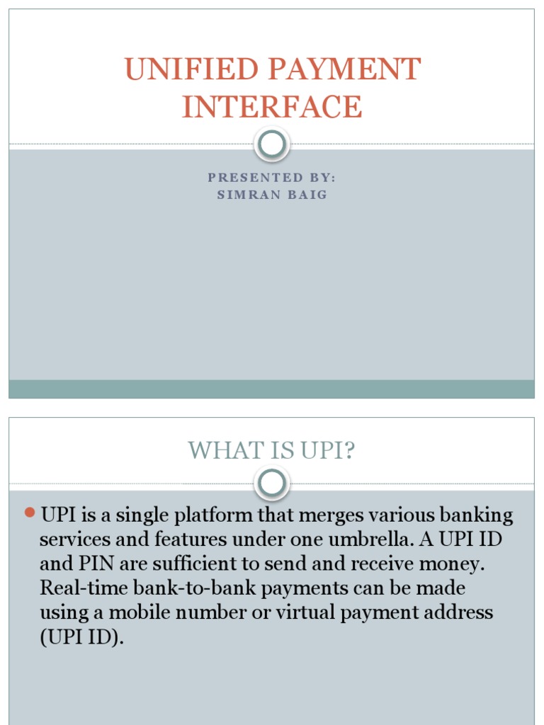 Unified Payment Interface | PDF