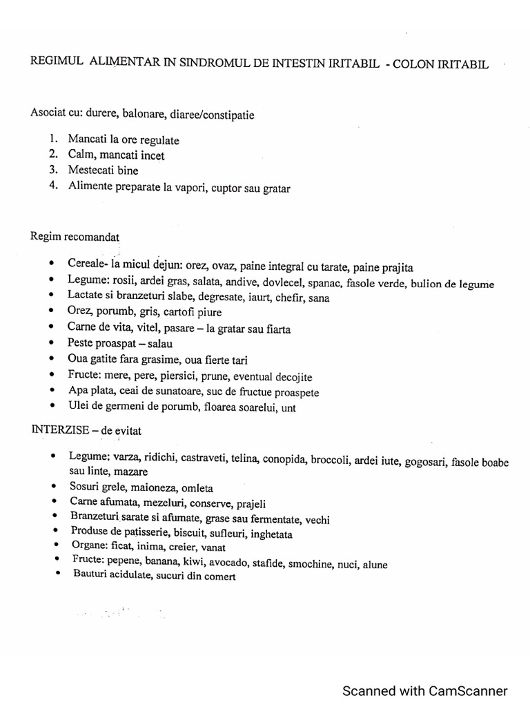 Regim Colon Iritabil | PDF