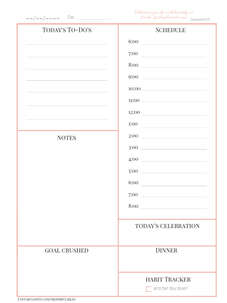 8.5x11 Daily Planner Sheet To Buy - Organizer, Printable FINAL | PDF