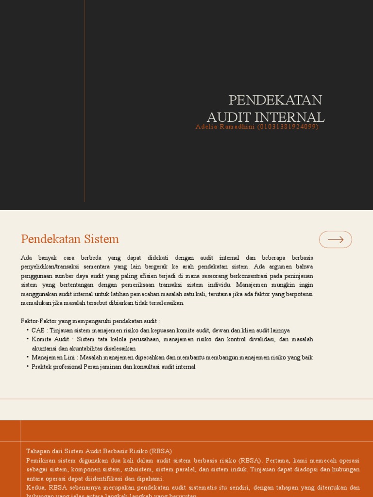 Pendekatan Audit Internal | PDF