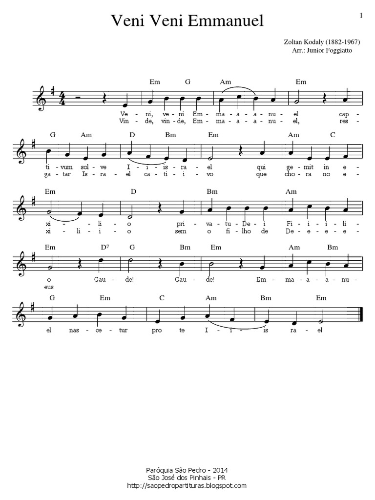 Veni Veni Emmanuel | PDF
