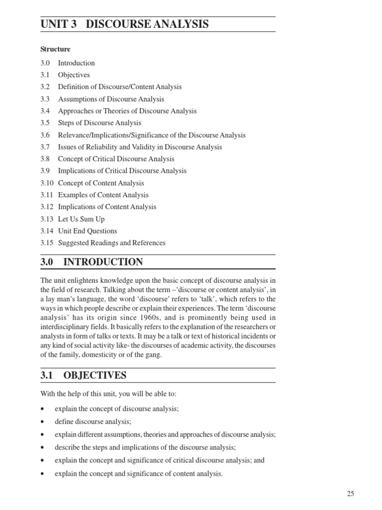 Unit 3 Discourse Analysis: Structure | PDF | Discourse | Analysis