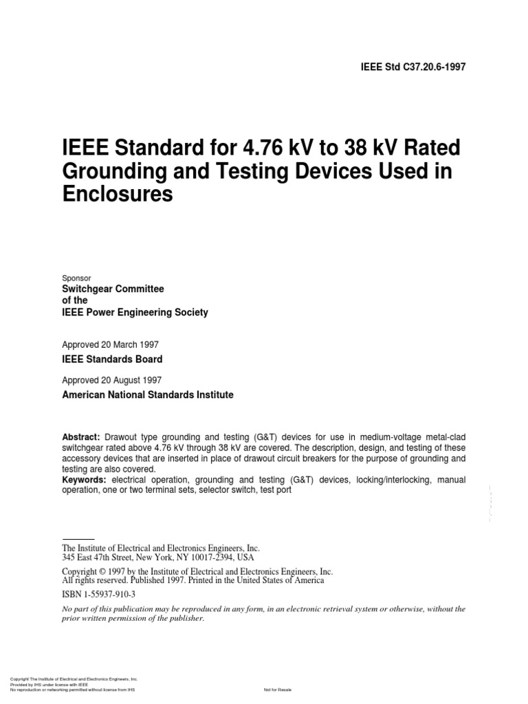 Ieee C37.20.6 | PDF | Switch | Electrical Engineering