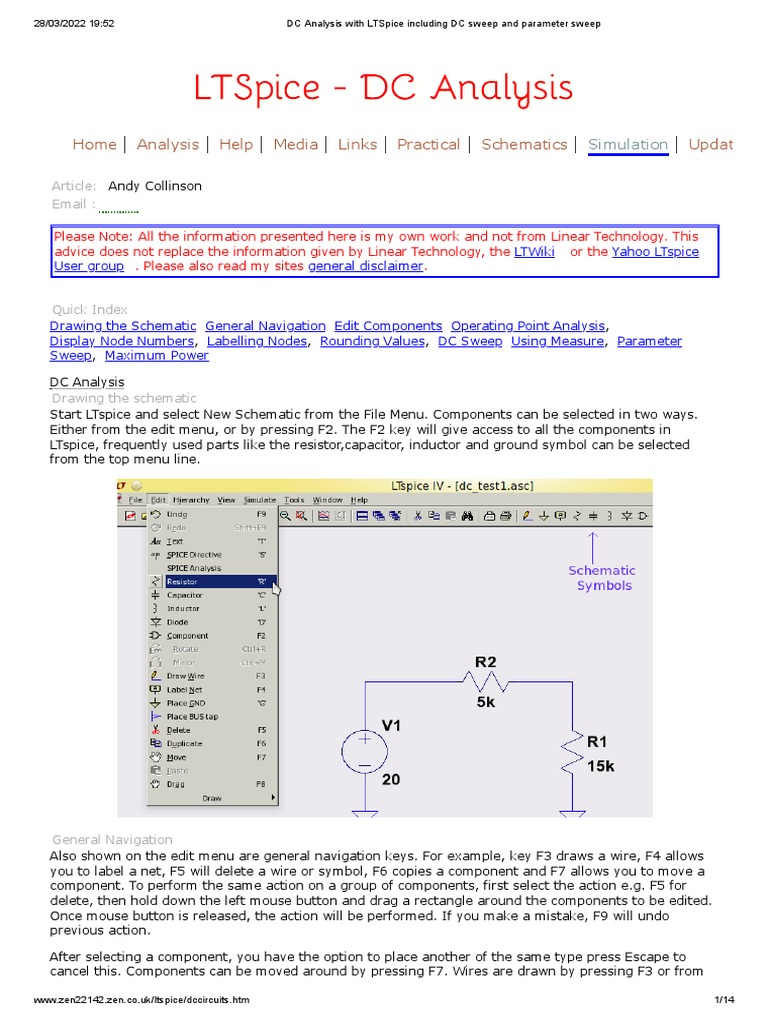 LTSpice DC and Parameter Sweep Guide | PDF | Spice | Electrical Network