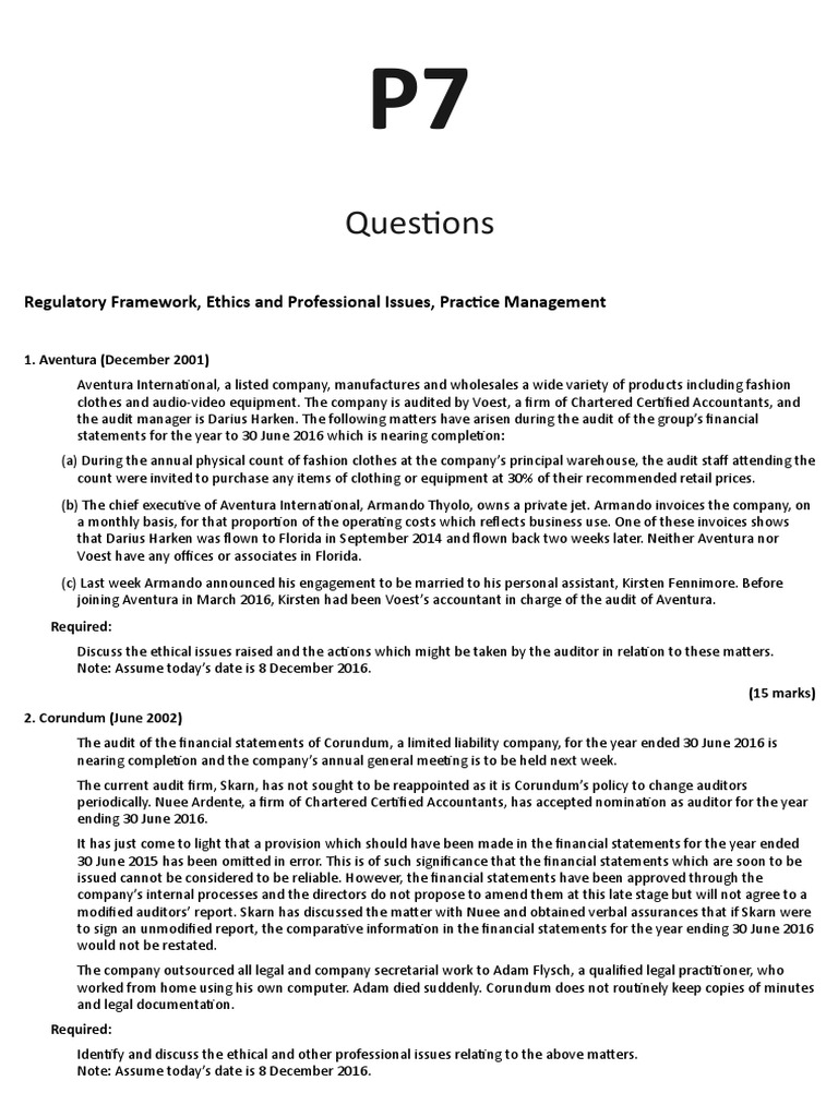 P7 Questions R. KIT 4 | PDF | Audit | Expense