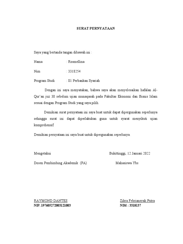 Surat Kompre Memel | PDF