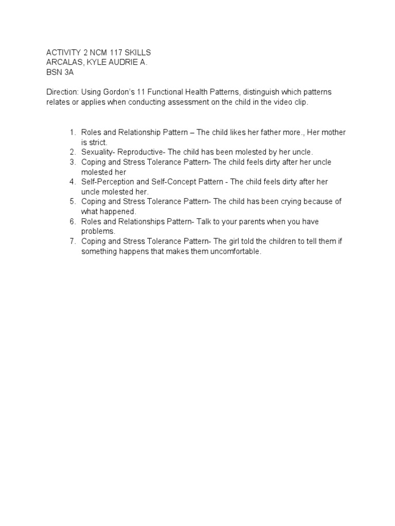 Activity 2 NCM 117 Skills | PDF | Self-Improvement