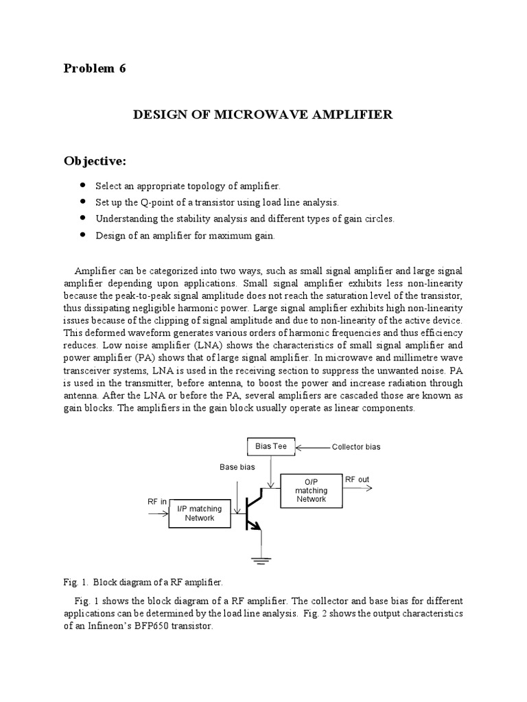 Microwave Amplifier Design Guide | PDF | Amplifier | Transistor