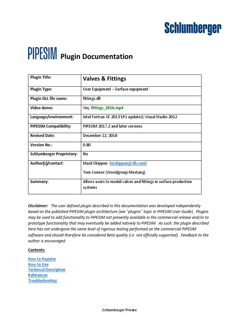 PIPESIM Valves Fittings Plugin | PDF | Thermal Expansion | Turbulence