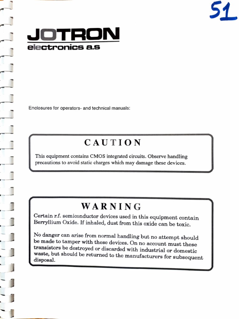 Jotron TA-5103 VHF Transmitter | PDF