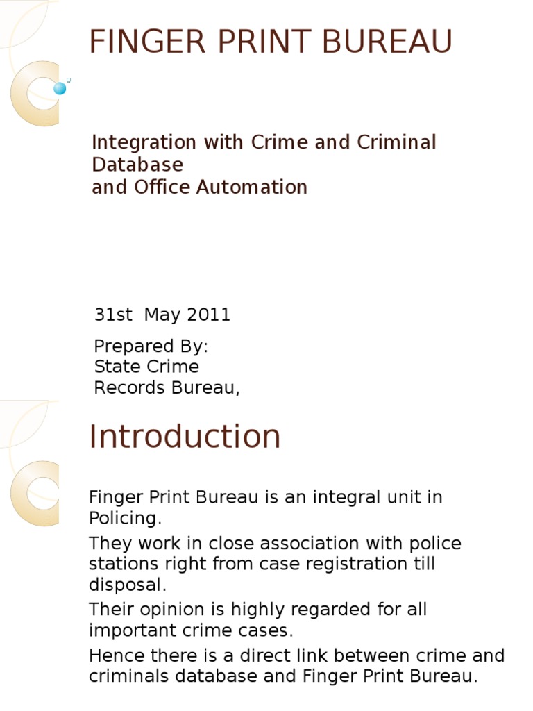 Fingerprint Bureau Database Integration | PDF | Databases | Computing