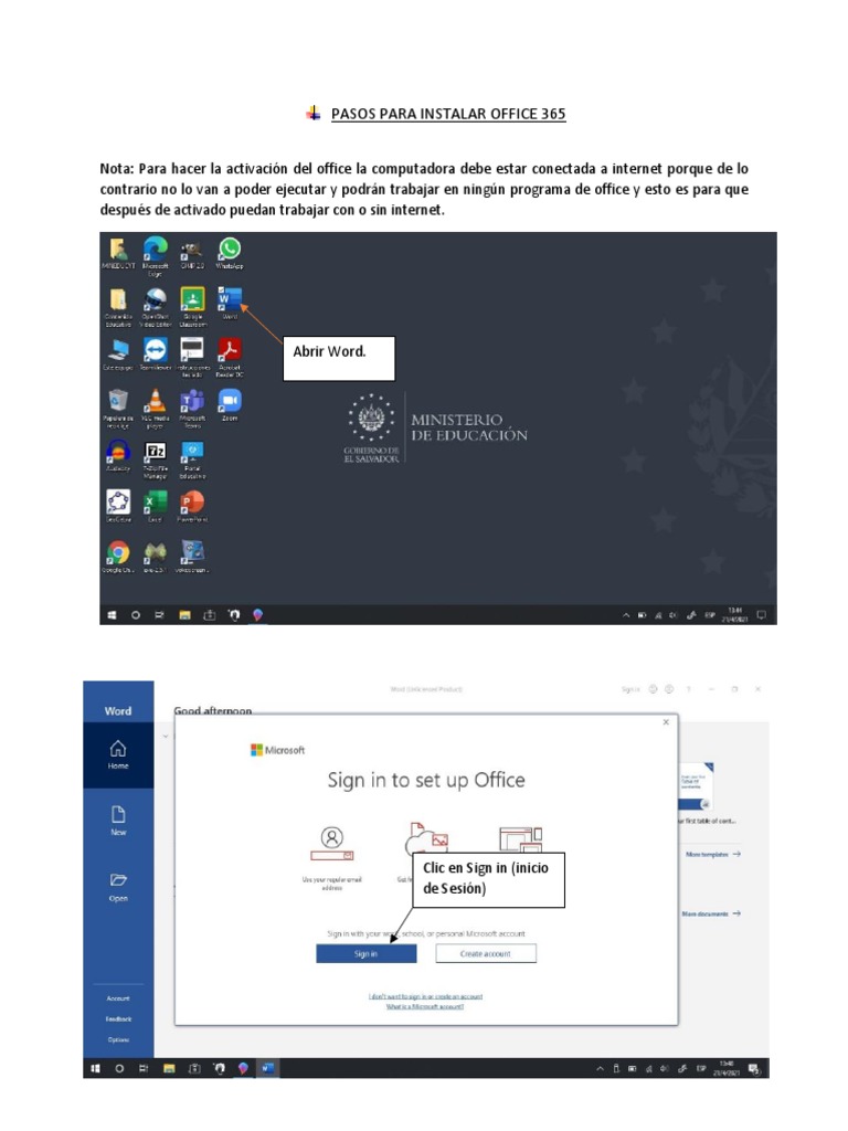 Manual de Instalacion de Office 365 | PDF