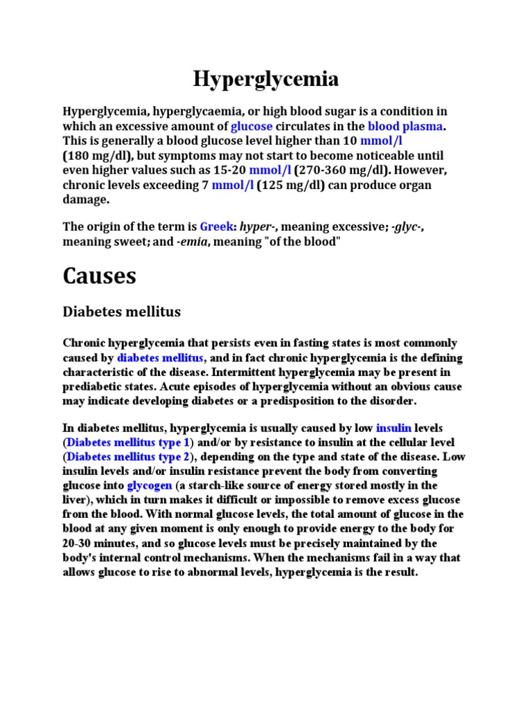 Hyperglycemia | PDF | Hyperglycemia | Endocrine System