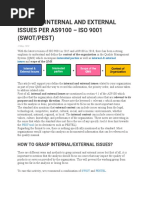 Internal and External Issues | PDF | Iso 9000 | Swot Analysis