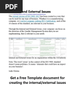 List of External and Internal Issues - ISO 14001 - Version 1 | PDF ...