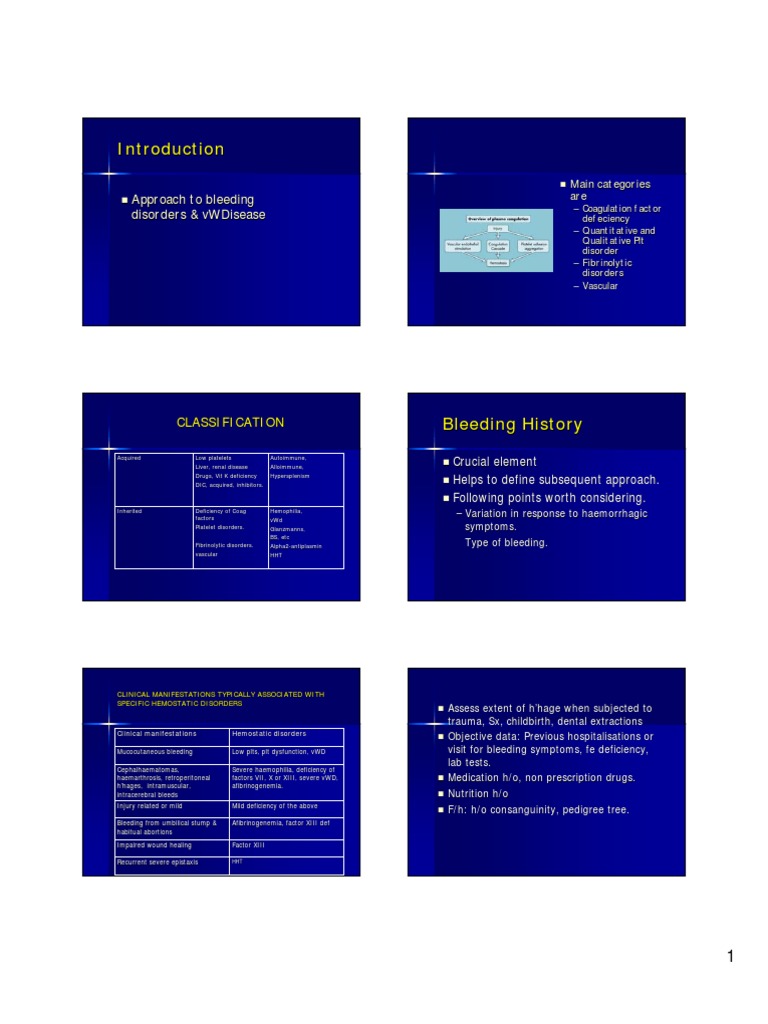 Overview of Bleeding Disorders | PDF