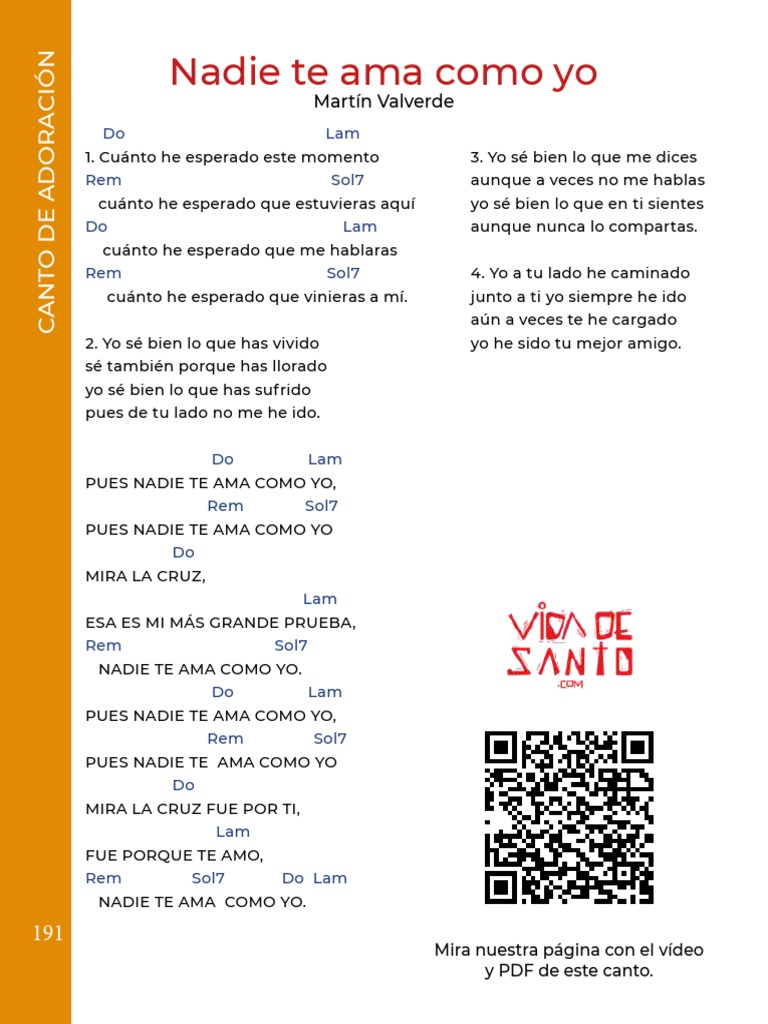Nadie Te Ama Como Yo Acordes y Letra de Martin Valverde Canto de ...