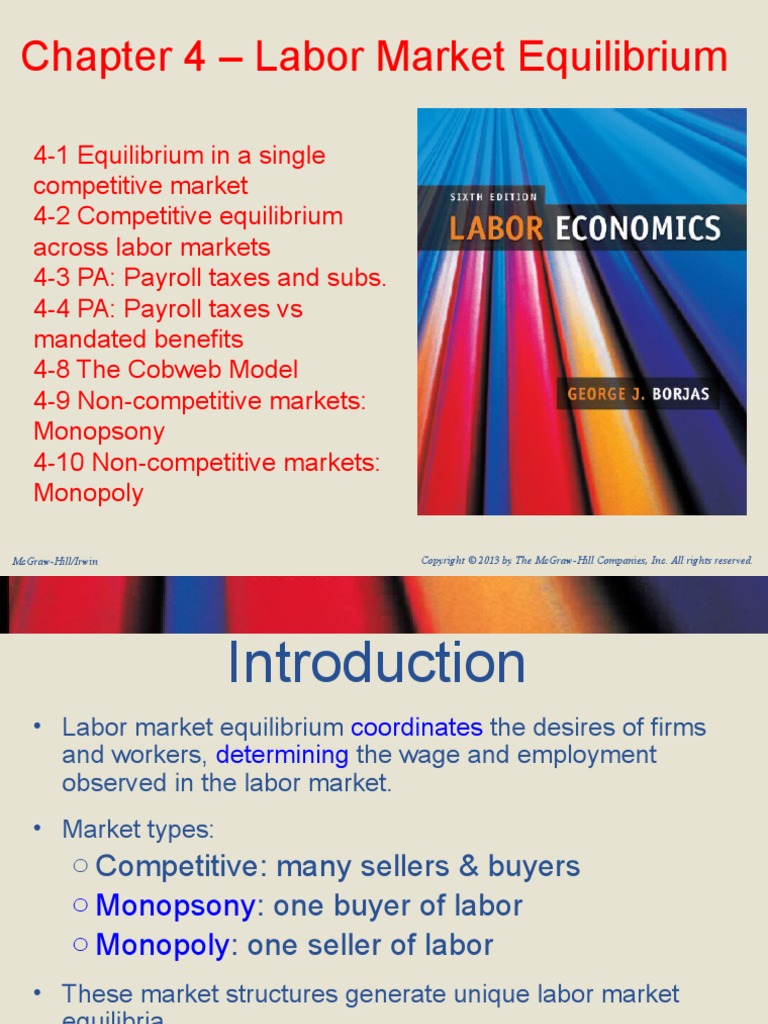 Chapter 4 Labor Market Equilibrium | PDF | Labour Economics | Monopoly