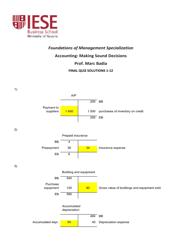 Week 4 Final Quiz Solutions 1 12 | PDF | Expense | Dividend