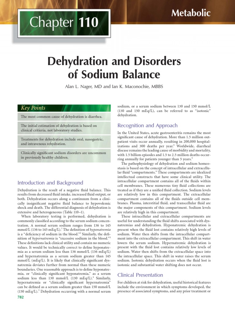 110-Dehydration and Disorders of Sodium Balance | PDF | Dehydration ...