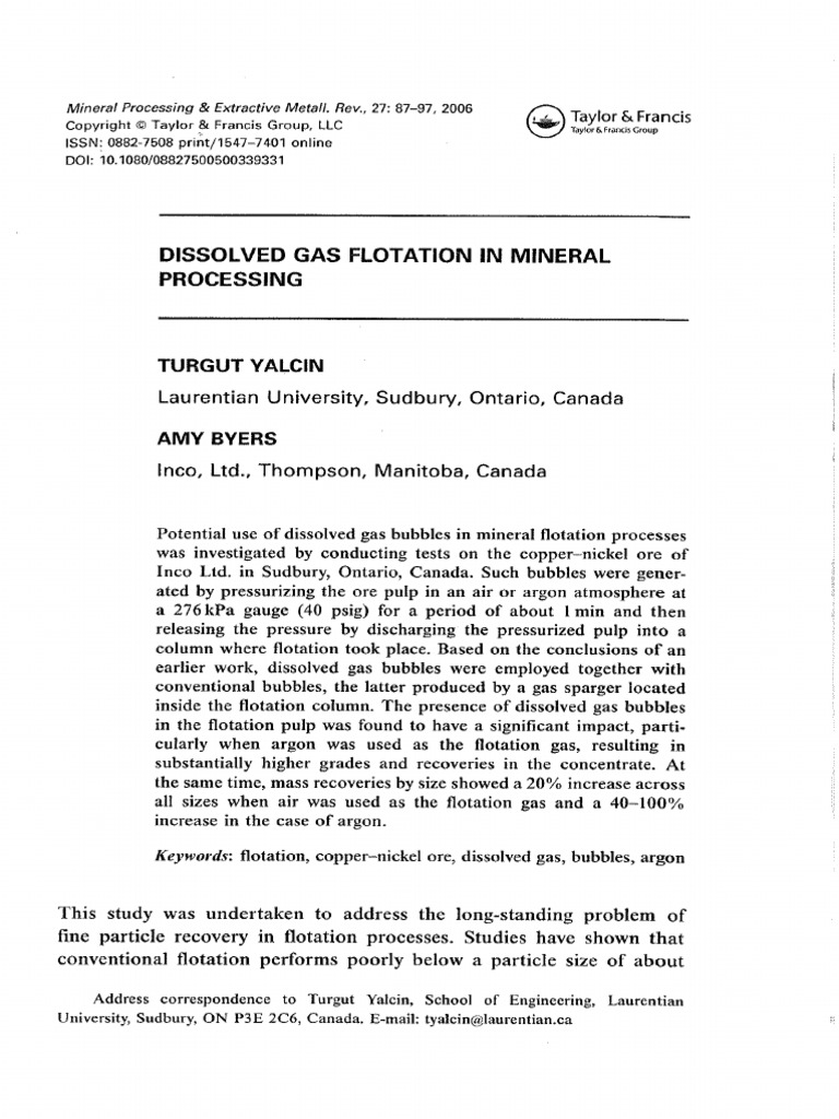 Dissolved Gas Flotation | PDF