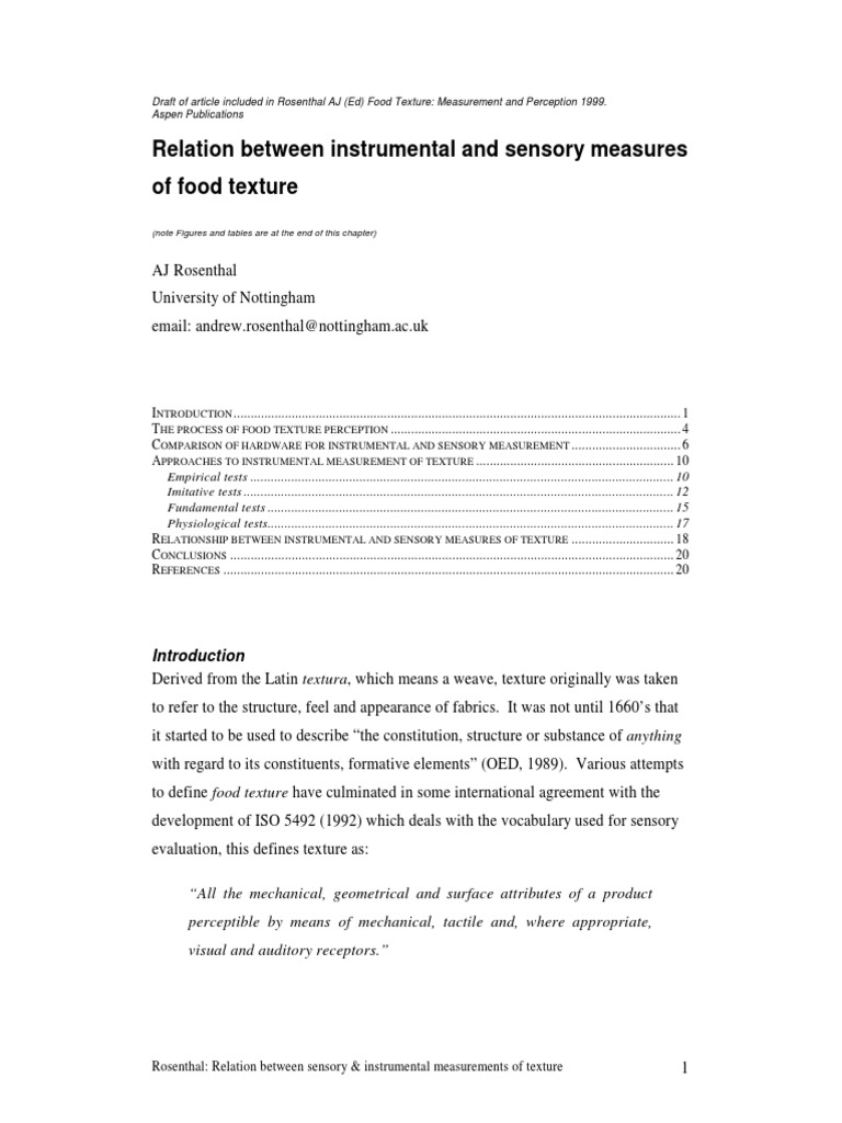 Food Texture Measurementand Perception 1999 | PDF | Perception | Viscosity