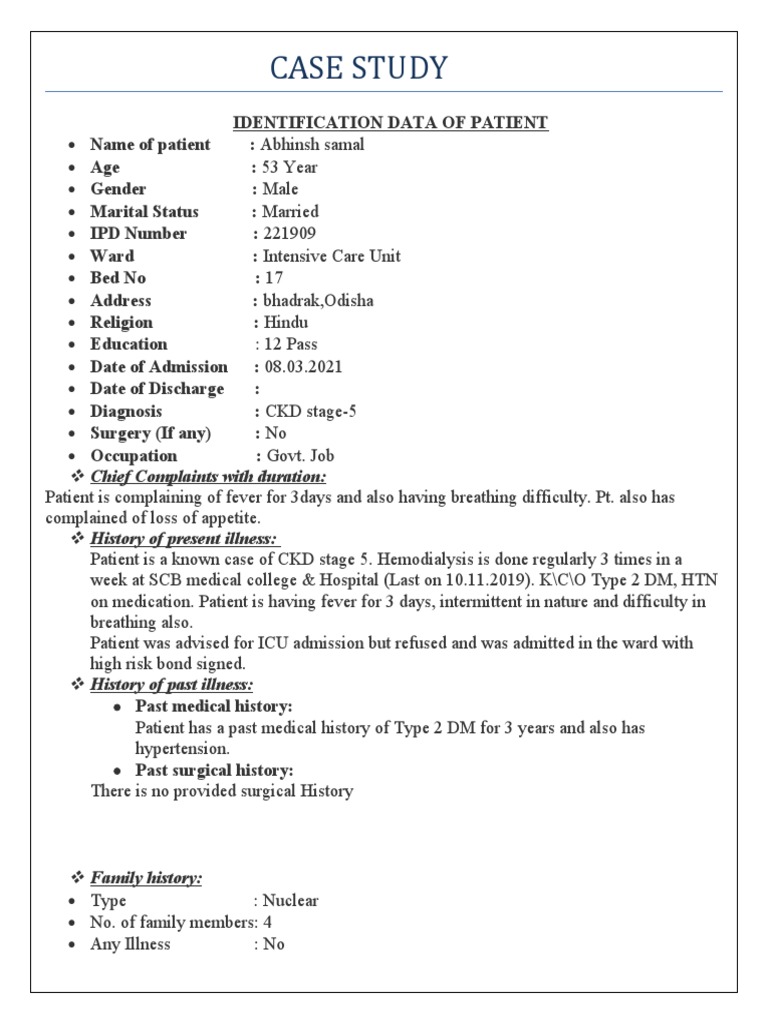 Nephro Case Study | PDF | Kidney | Chronic Kidney Disease
