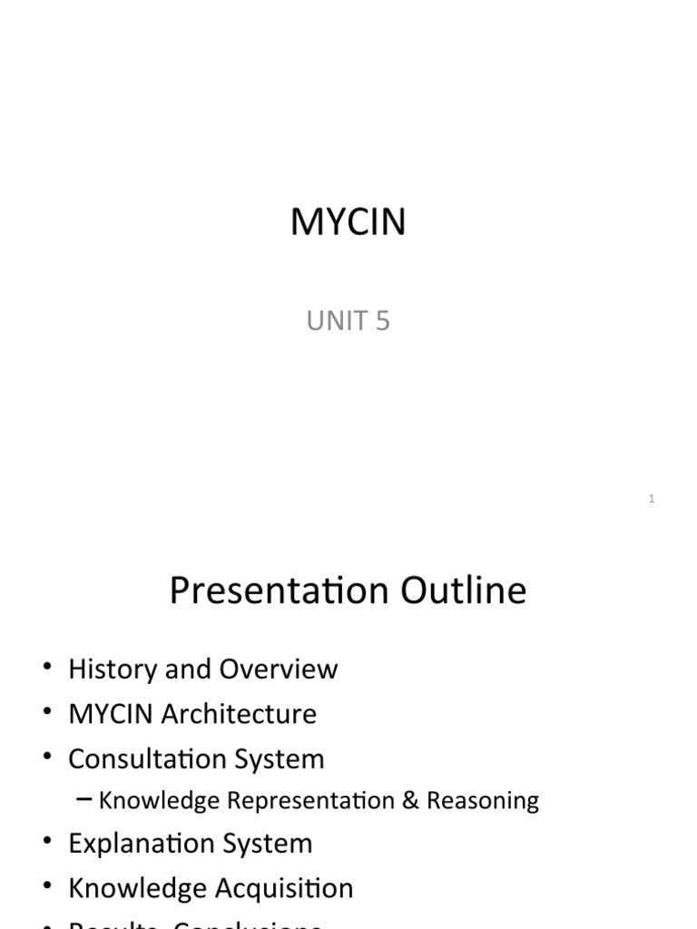 UNIT-5 MYCIN Case Studies | PDF | System | Artificial Intelligence