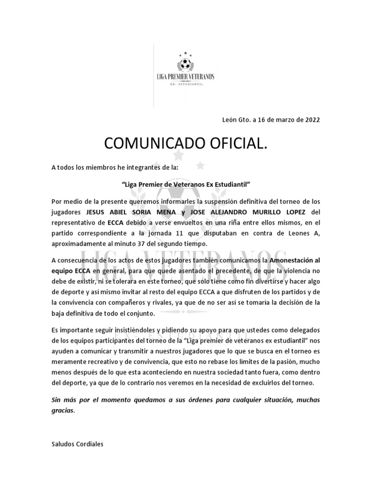 COMUNICADO OFICIAL Del Gobierno de México | PDF