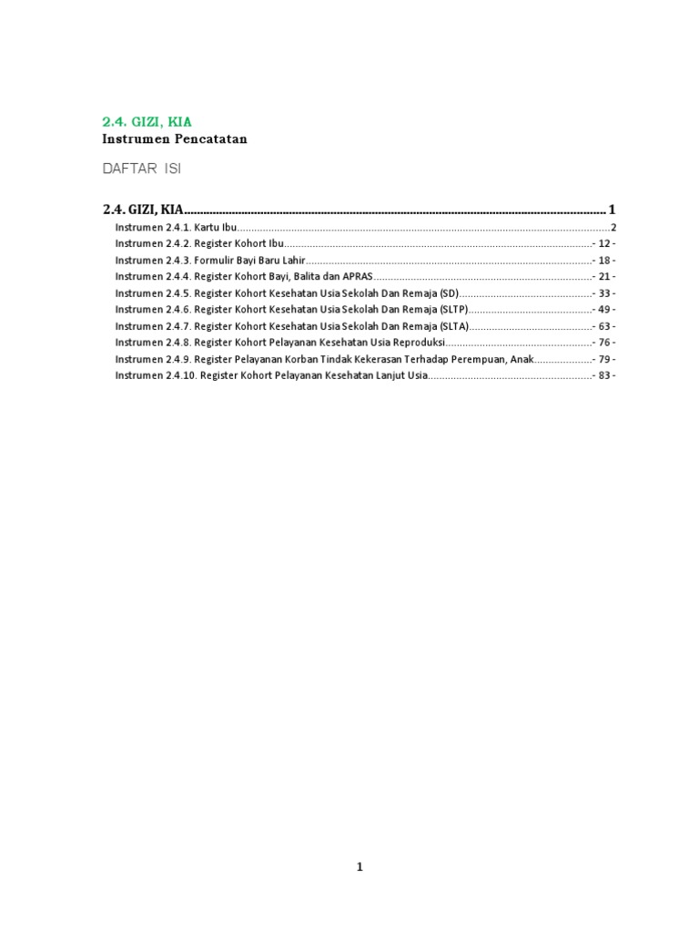 Kumpulan Kohort | PDF