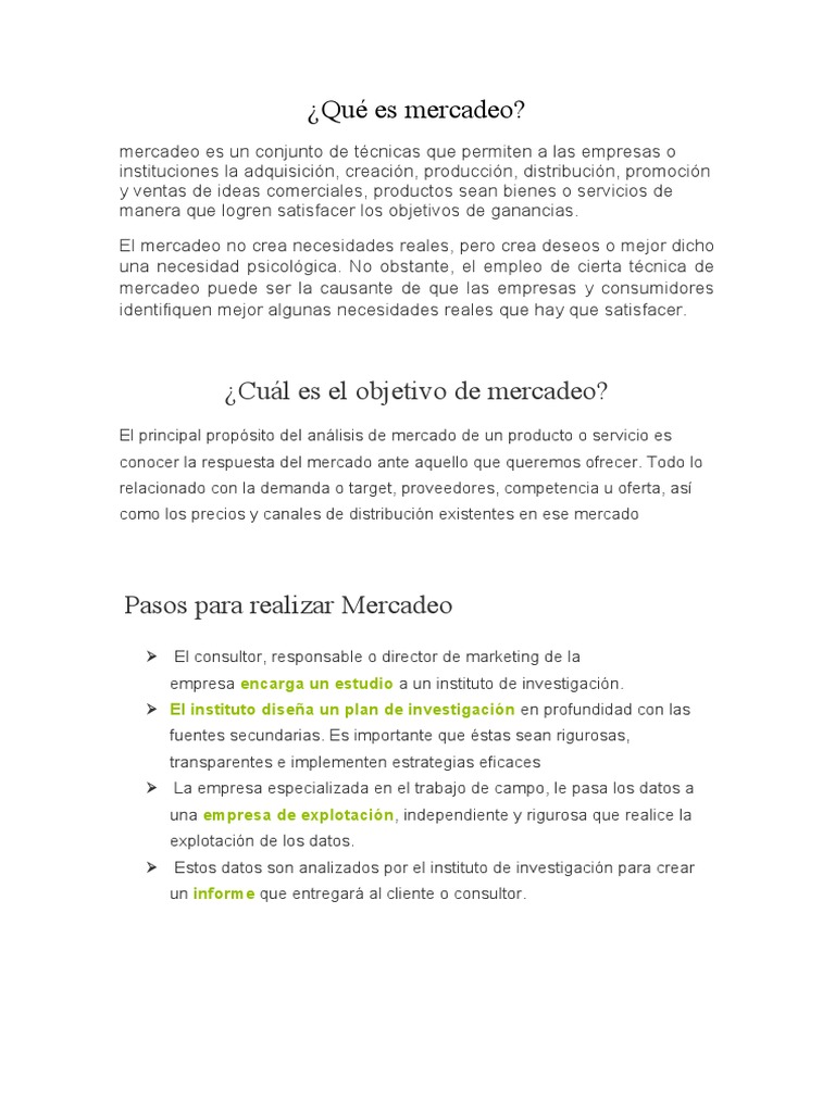 Qué Es Mercadeo | PDF | Crecimiento personal y profesional | Negocios