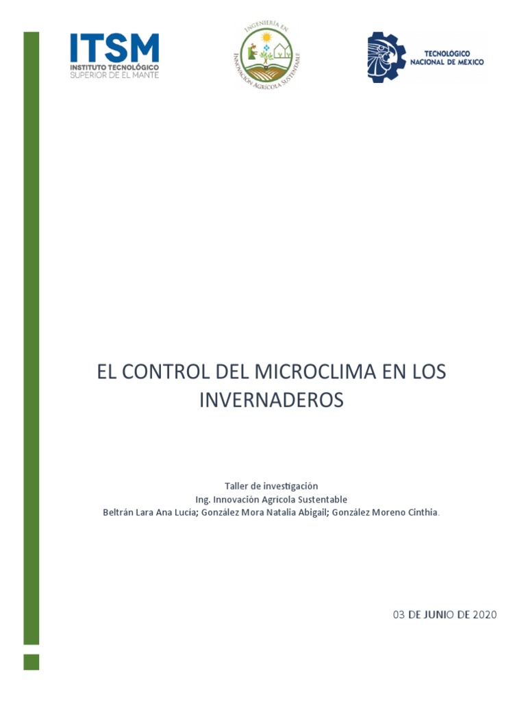 Control Microclima Invernaderos | PDF | Agricultura | Invernadero
