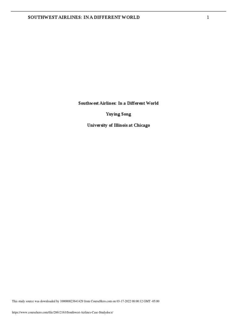 SWOT Analysis of Southwest Airlines | PDF | Airlines | Low Cost Carrier